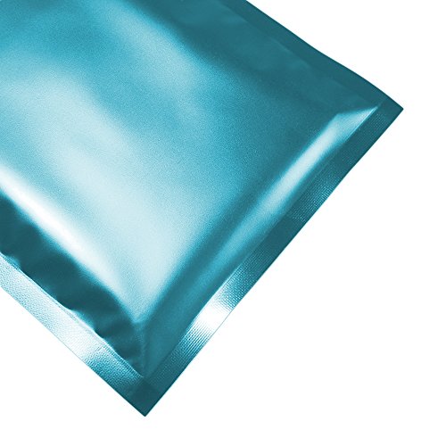 100 Double-Sided Matte Blue Zip Top Bags w/Tear Notch (12x18cm (4.7x7"), Blue)