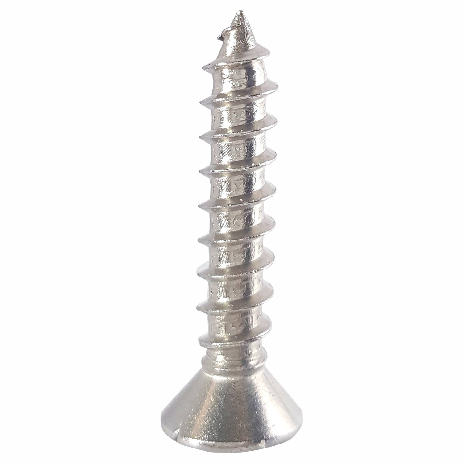 #10 x 1-3/4" Oval Head Sheet Metal Screws, Square Drive, Stainless Steel 18-8, Full Thread, Bright Finish, Self-Tapping, Type A, Quantity 50 by Fastenere