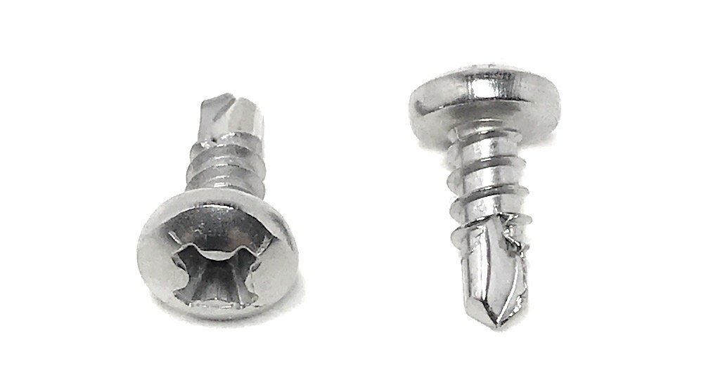 #6x3/8 Stainless Steel Phillips Pan Head Self Drilling Tapping TEK Screw (410 Stainless Steel) 100 Pieces 6X3/8