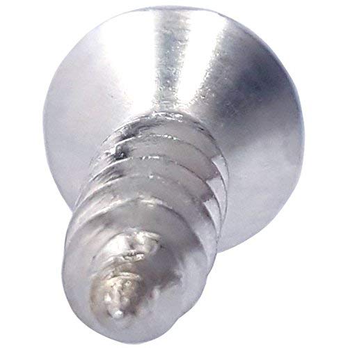 #6 x 3/8" Flat Head Wood Screws, Phillips Drive, Type 316 Marine Grade Stainless Steel, Full Thread, Bright Finish, Quantity 25 by Fastenere