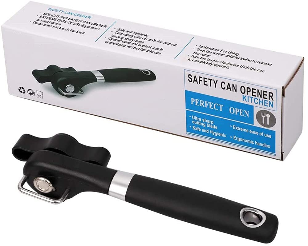 [US Stock] Safe Cut can opener, hand-held can opener with smooth edges, food grade stainless steel manual can opener, suitable for kitchen and restaurant
