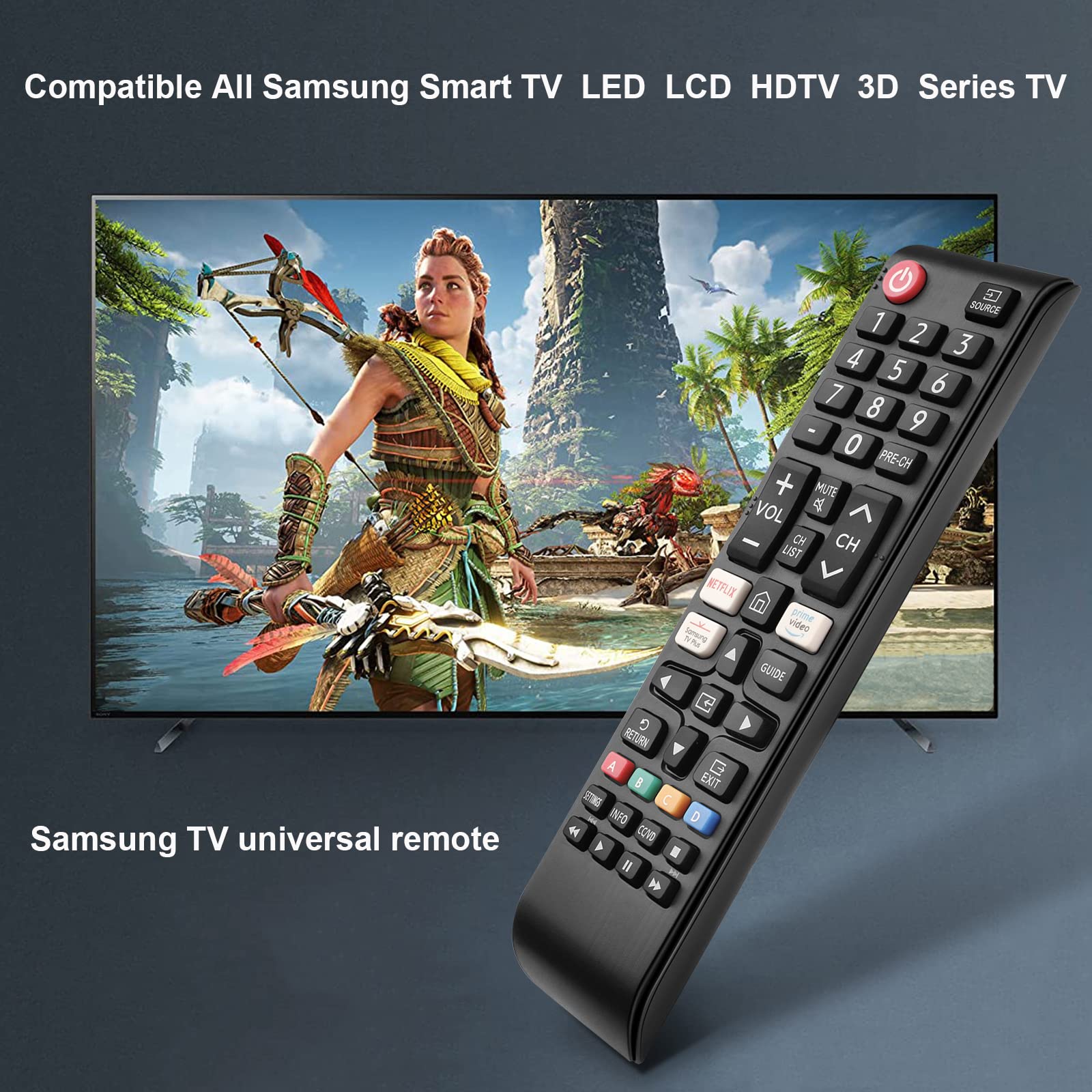 【Pack of 2】 New Universal Remote for All Samsung TV Remote, Replacement Compatible for All Samsung Smart TV, LED, LCD, HDTV, 3D, Series TV