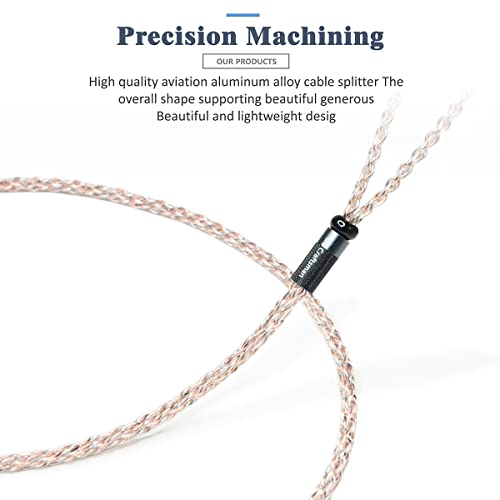 0.78mm 2Pin 5N OFC Copper+Graphene Earphone Replacement Cables for Audeze iSINE20 LCDi3 LCDi4 64audio A12t U12t DUNU SA6 SA3 DM480 UM 3DT MEXT 2HT Oriolus Blessing2 KXXS (4.4mm Plug, 0.78mm 2Pin)