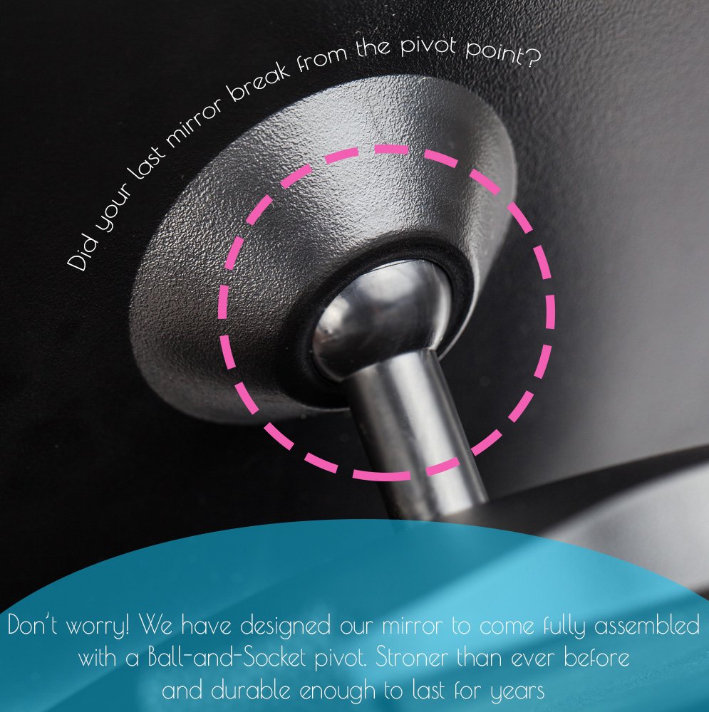 #1 Back Seat Mirror - Baby & Mom Rear View Baby Mirror - Easily Watch Your Precious Child in-Car - Adjustable, Convex and Shatterproof Glass
