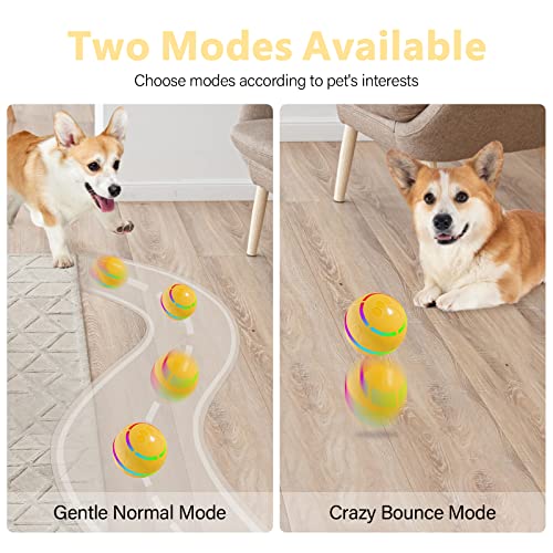 【2023 Newest】Interactive Dog Toy Ball with Remote Control and LED Flash Light, Rechargeable Wicked Ball Made of Durable Safe TPU, Motion Activated Rolling Ball Toys for Dogs/Cats with 2 Work Modes