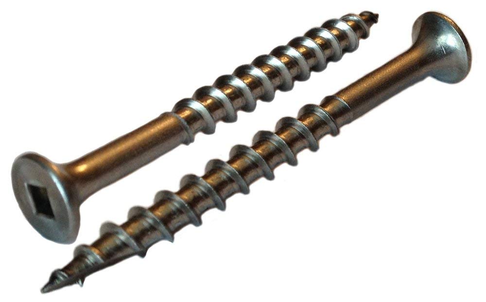 #8 x 2 Type 316 Marine Grade Stainless Steel Deck Screws, Square Drive, Quantity 50 by Marine Bolt Supply