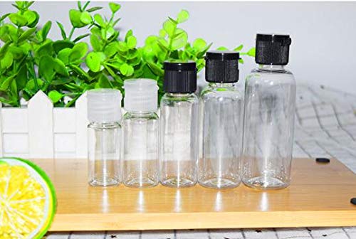 0.5oz Mini Clear Plastic Empty Bottle with Flip Cap Small Travel Bottles Storage Containers Jars for Cosmetic Sample Lotion Shower Gel Emulsion Toiletries - BPA-free - Set of 24