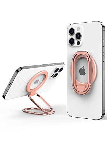 ć2023 Upgradedć Mag Safe Phone Ring Holder, SUPERONE Adjustable Magnetic Kickstand & Removable Phone Grip Compatible with Wireless Charging Only for iPhone 14 & 13 & 12 Series - Rose