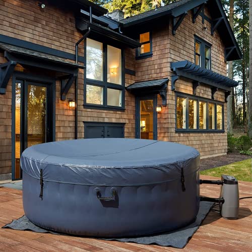 #WEJOY Inflatable Hot Tub 76 x 76 x 27 in Air Jet Spa 5 Person Outdoor Round Heated Hot Tub Spa with 120 Bubble Jets