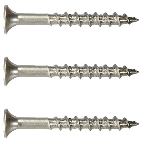 #10 x 2-1/2" Deck Screws 18-8 Stainless Steel, Square Drive, Type 17 Wood Cutting Point, Quantity 100, Size Number 10 x 2-1/2" Long by Fastenere