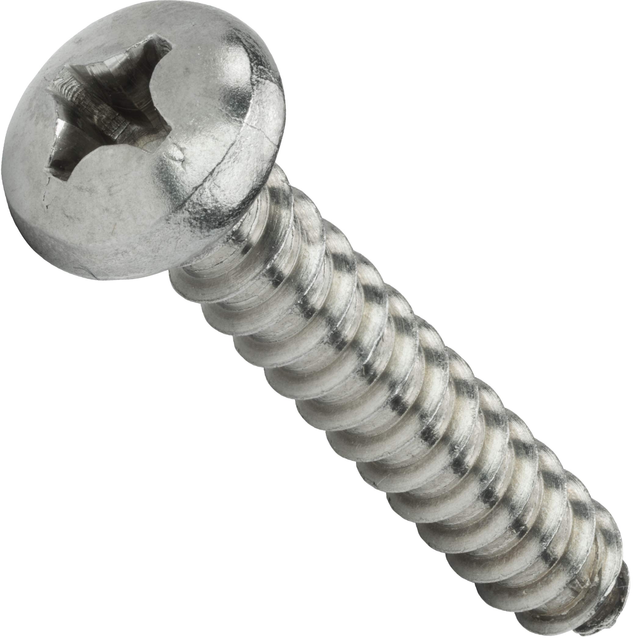#8 x 3/8" Pan Head Sheet Metal Screws, Stainless Steel 18-8, Full Thread, Bright Finish, Self-Tapping, Quantity 100 by Fastenere