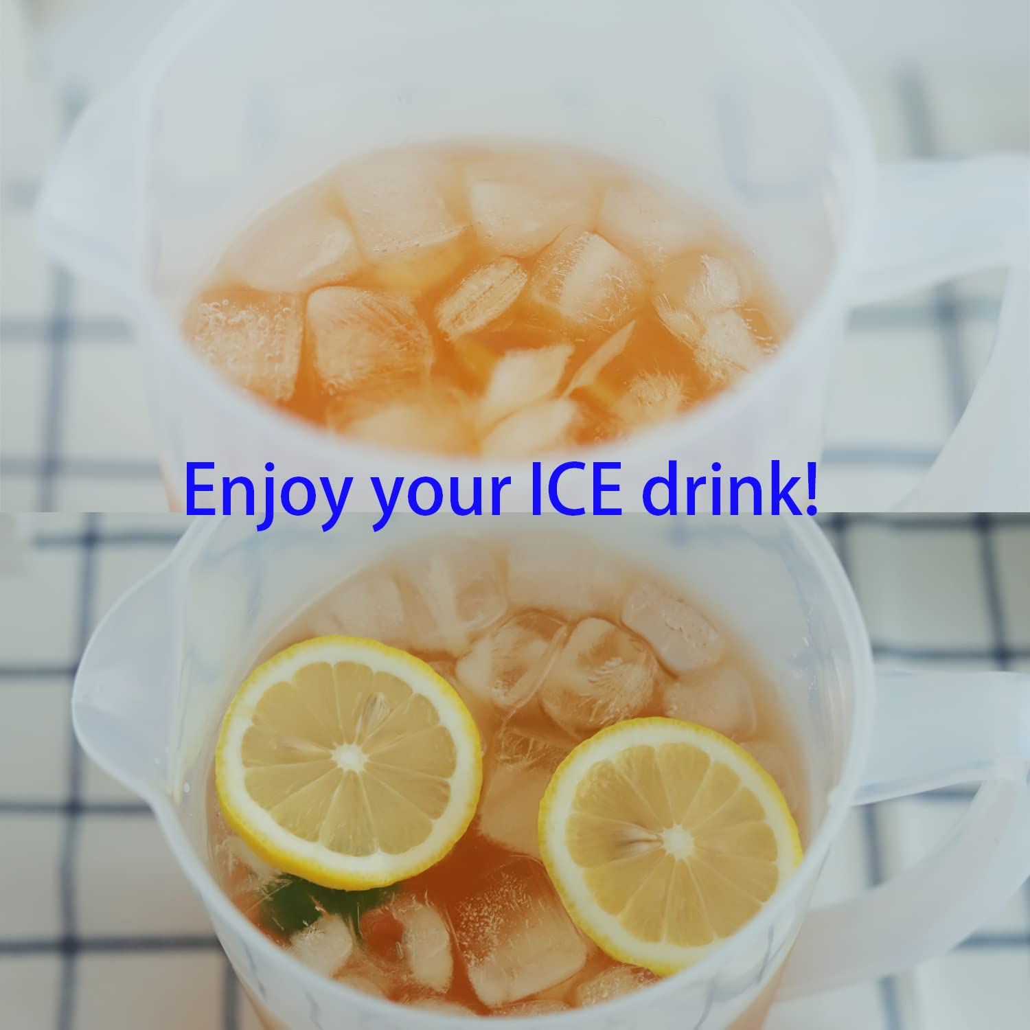 0.66 Gallon/2.5 Litre Plastic Pitcher with Lid BPA-FREE Eco-Friendly Carafes Mix Drinks Water Jug for Hot/Cold Lemonade Juice Beverage Jar Ice Tea Kettle (Navy, 81oz)