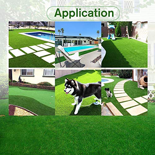 0.8inch Realistic Synthetic Artificial Grass Turf,Thick Faux Grass Indoor Outdoor Landscape Lawn Pet Dog Turf Carpet for Garden Backyard Balcony