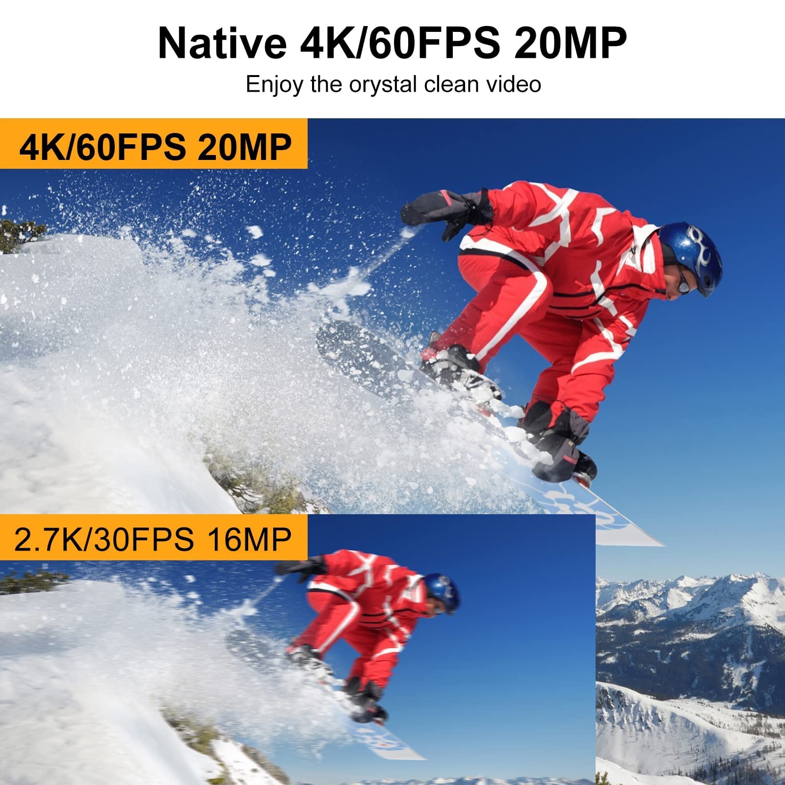 【2022 Upgrade】 4K60FPS WiFi Action Camera, XTU MAX PRO 20MP Waterproof Camera with Dual Touch Screen Display, Ambarella H22, SuperSmooth3.0, 4K60 Frame Anti-Shake and SuperView