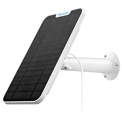[Updated Version] 4W Solar Panel Charging Compatible with Eufycam 2C/2C Pro/E40/E20/2/2 Pro/E, with 13.1ft Waterproof Charging Cable, IP65 Weatherproof,Includes Secure Wall Mount (White)