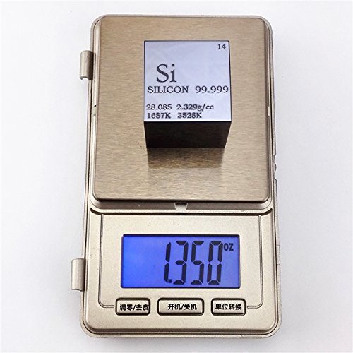 1 inch 25.4mm Polished Silicon Metal Cube 38g Engraved Periodic Table