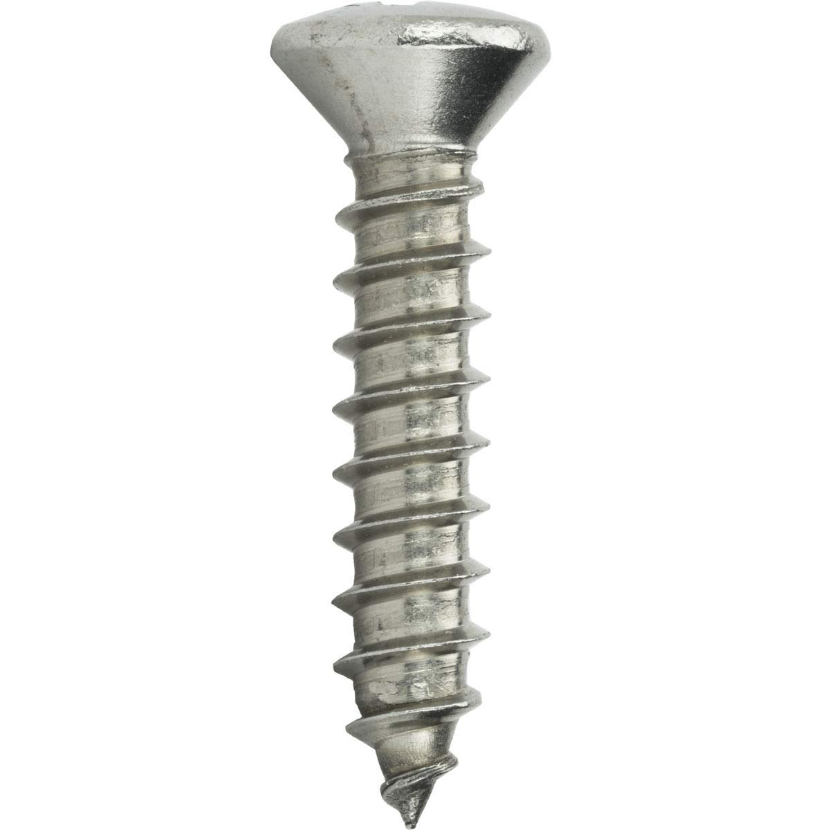 #10 x 1-3/4 Self Tapping Sheet Metal Screws Oval Head Stainless Steel Qty 50