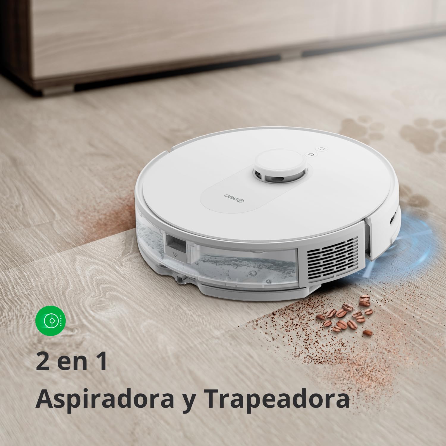 + 360 S8 Robot Vacuum and Mop Cleaner, Customized Smart Mapping, LiDAR Navigation, 2700Pa Strong Suction, Self-Charging Work with Alexa/WiFi/APP, Ideal for Carpet and Pet Hair
