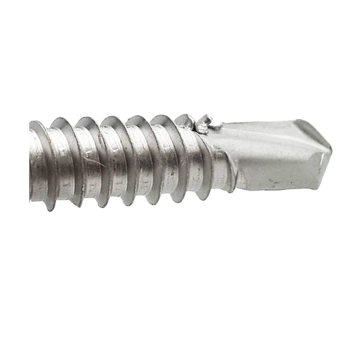 #14 x 3-1/2 Hex Washer Head Self Drilling Tek Screws Stainless Steel 410 Qty 25 842176156002