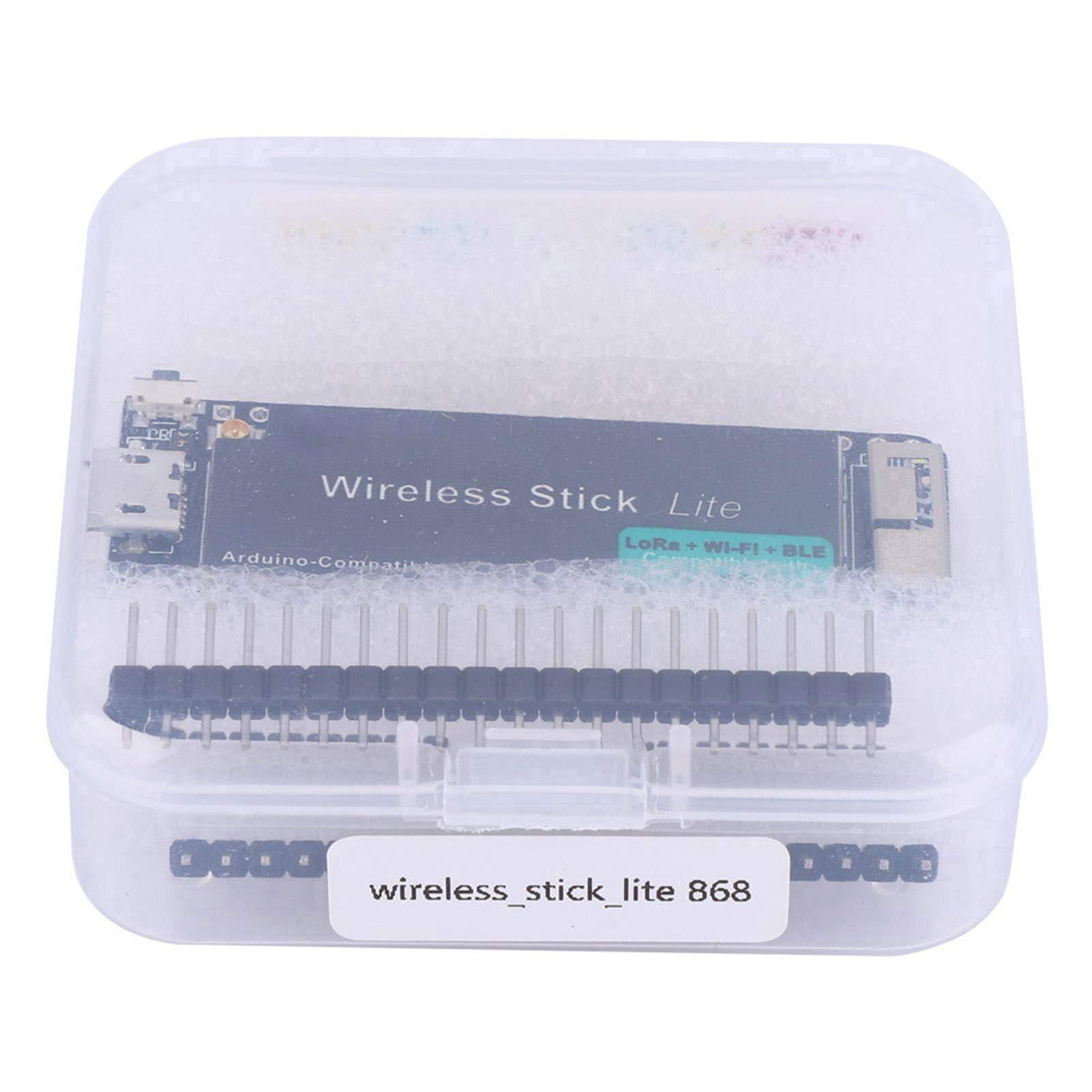 0.96in OLED Display Development Board Set, SX1276 Chip ESP32 MCU Module Pin Sticker 20Pin Row Pin Kits wirh Micro USB and Antenna Interface (915MHZ)