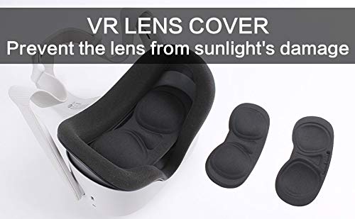 [Updated Version] Leather Face Cover Replacement, VR Facial Interface & Comfortable PU Leather Foam Face Pad & Anti-Leakage Nose Pad & Lens Protect Cover Accessories Set
