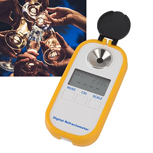 0‑80% Brix Meter Refractometer, Sugar Refractometer Quick Testing Widely Used Portable Large LCD Screen for Fruit Wine
