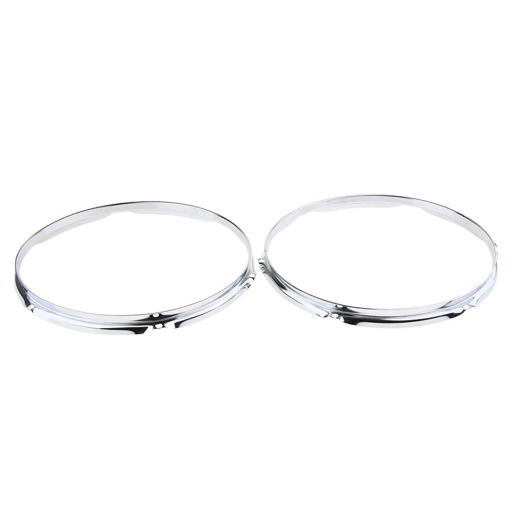 1 Pair Tom-Tom Drum Hoop Die Cast Ring Rim for 10/12/13/14inch Tom Drum - Silver, 13inch 6 Hole