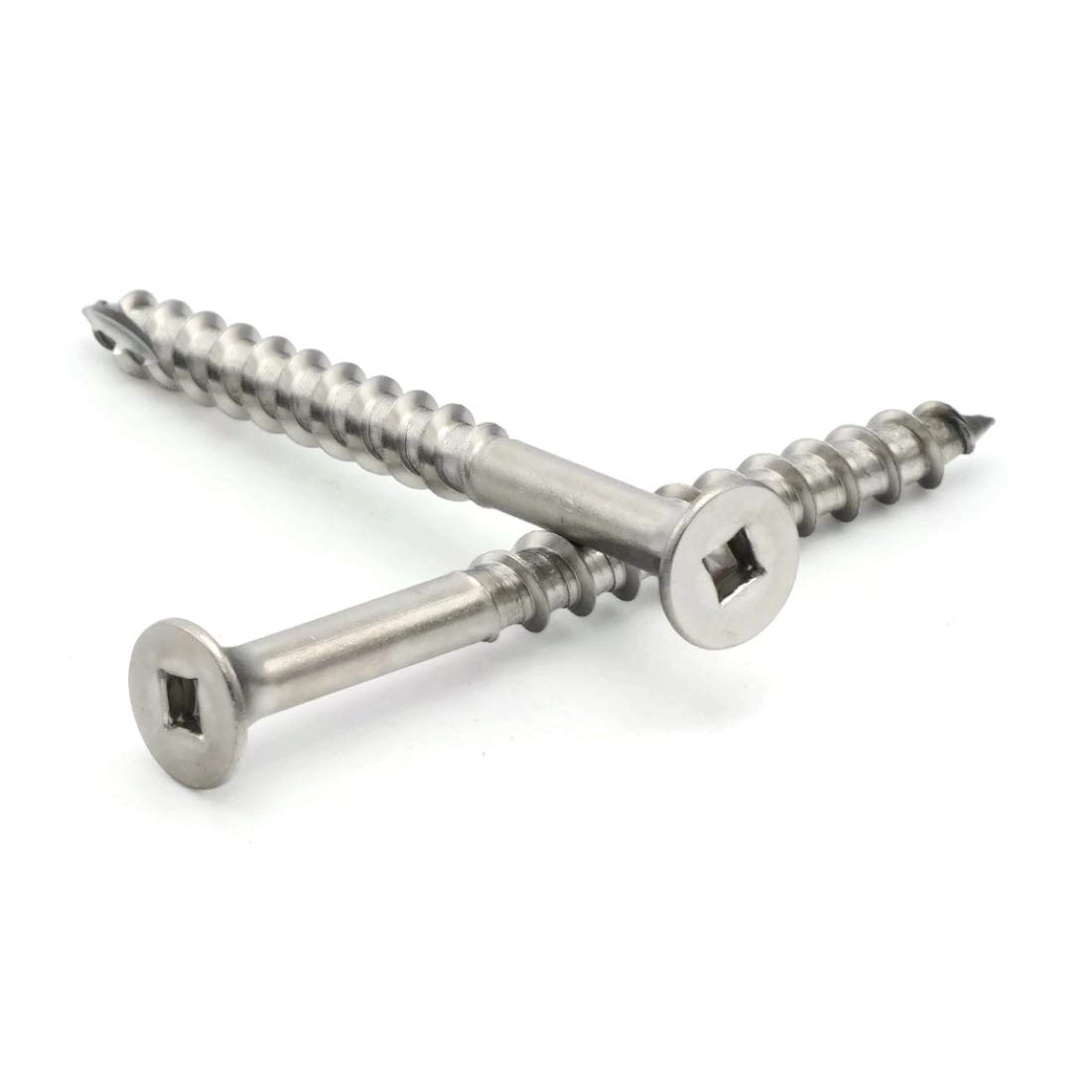 #8 Deck Screws 305 Stainless Steel Square Drive Type 17 Wood Cutting Point #8 x 1-1/4 inch Qty 1000