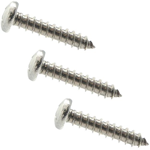 #14 x 1-1/4" Pan Head Sheet Metal Screws, Full Thread, Phillips Drive, Stainless Steel 18-8, Bright Finish, Self-Tapping, Quantity 50 Pieces by Fastenere