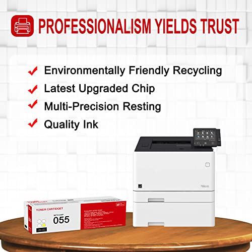1 Pack 055 3013C001 Yellow Toner Cartridge: Compatible CRG-055 Replacement for Canon i-SENSYS LBP660 MF740 Series ImageClass LBP664Cdw LBP664Cx MF740C MF741Cdw MF743Cdw MF746Cdw MF740 Series Printer