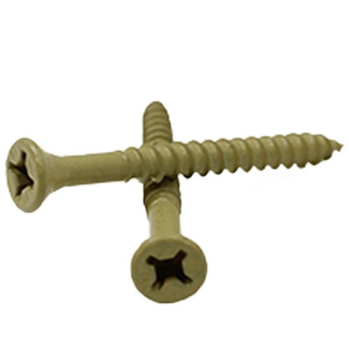 #9 x 3" Deck Screws, Tan, ACQ Compatible, Combo Drive - Square and Phillips (Quantity: 5 pounds) Can be Used with Pressure Treated Lumber