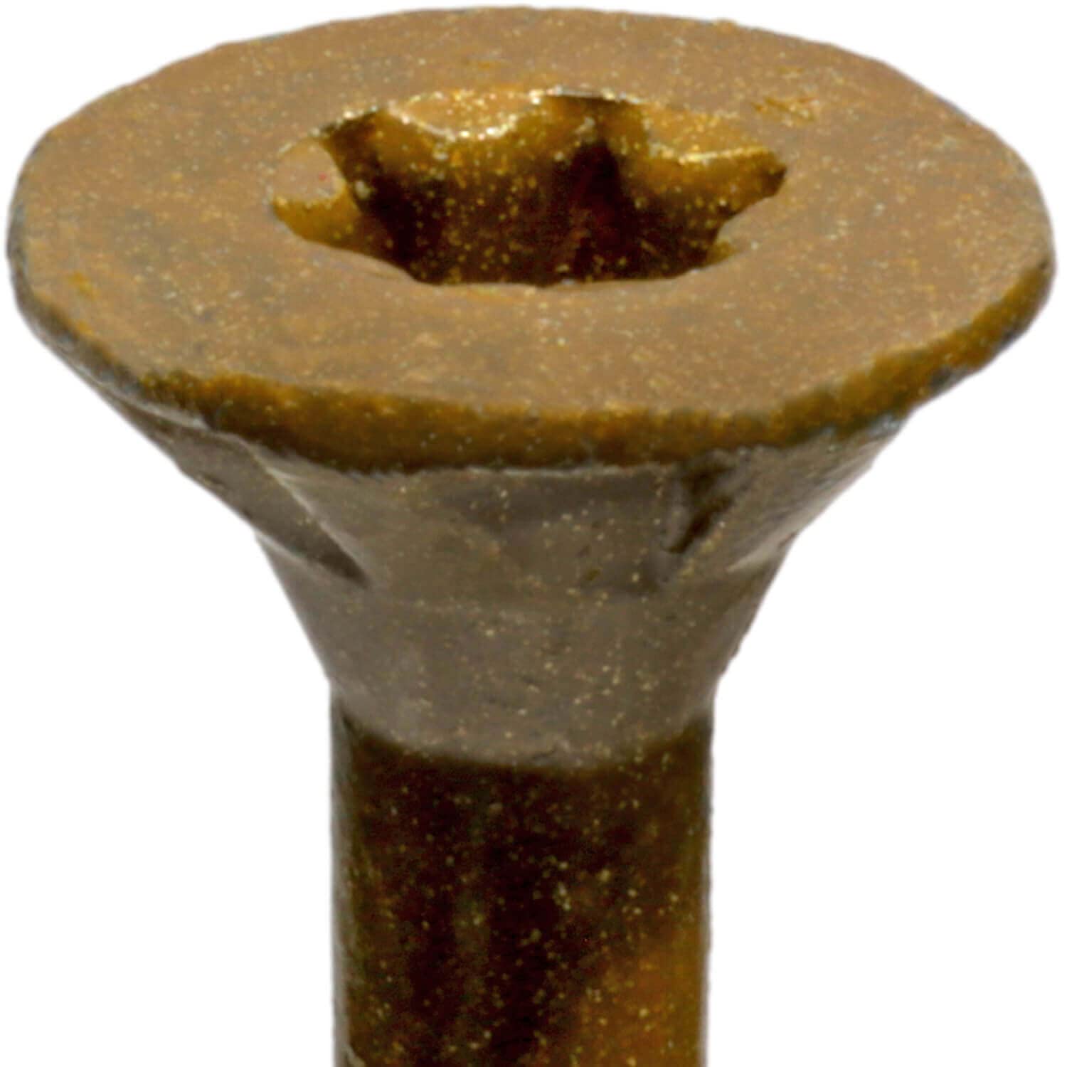 #14 X 5 Extra Long Bronze Star Wood Screw Torx/Star Drive Head (1 Pound - 30 Approx. Screw Count) - Multipurpose Torx/Star Drive Wood Screws