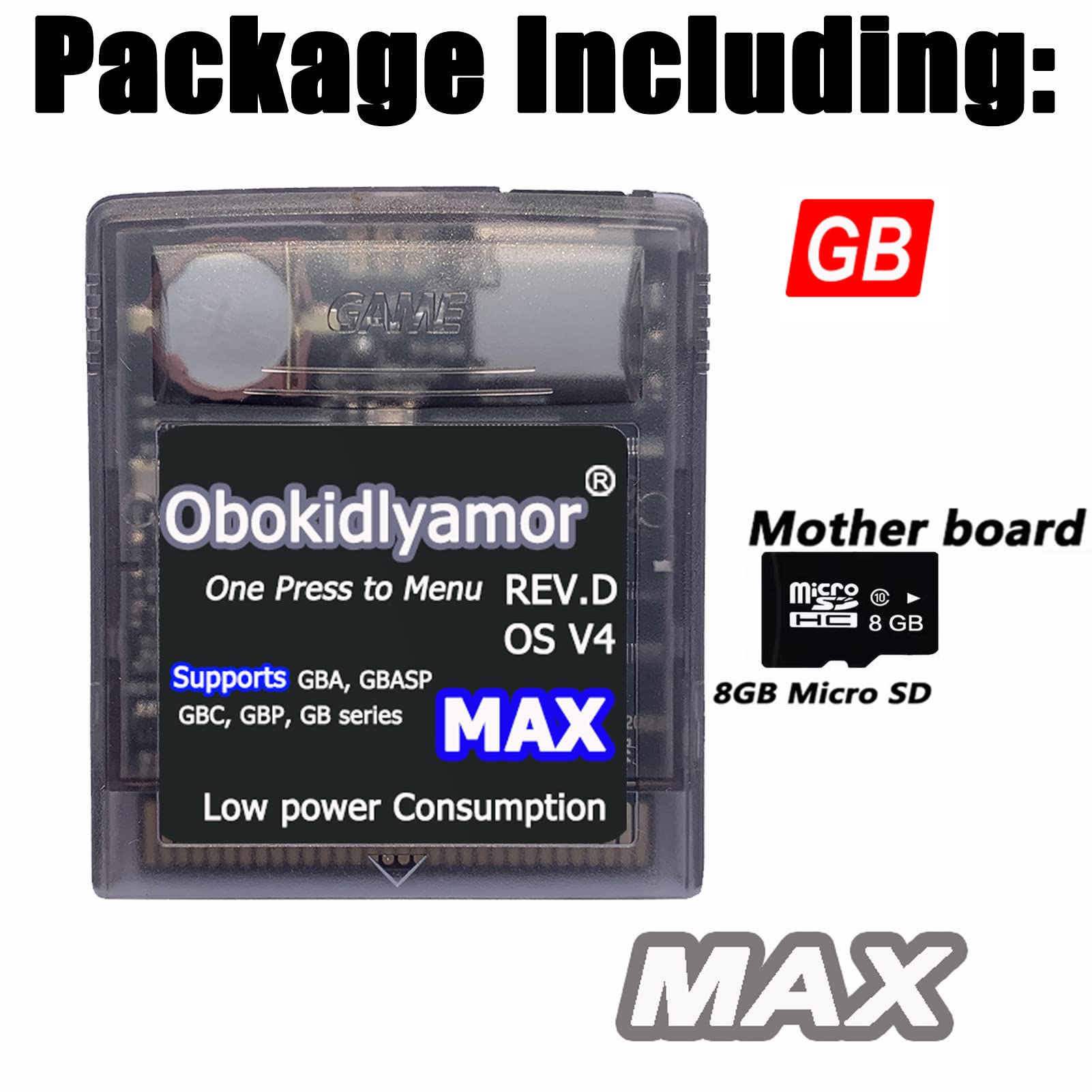 [Upgrade Version] 2022 EDGB Max+ Power Saving Flash Cart+ Game Cartridge Card For Gameboy GBA, GBASP, GBC, GBP, GB Series Game Consoles Service (EDGB MAX)