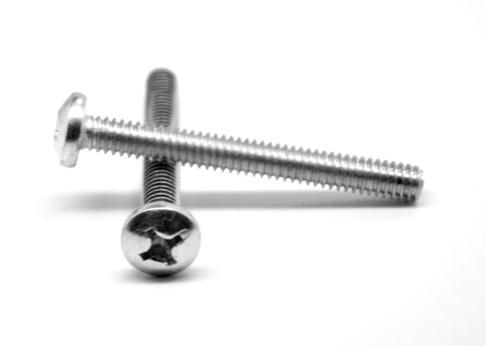#10-24 x 1 1/4" (FT) Coarse Thread Machine Screw Phillips Pan Head Stainless Steel 18-8 Pk 50