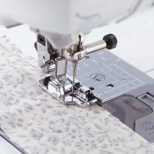 1/4'' (Quarter Inch) Quilting Patchwork Sewing Machine Presser Foot with Edge Guide for All Low Shank Snap-On Singer, Brother, Babylock, Euro-Pro, Janome, Juki,Kenmore, New Home, White, Simplicity