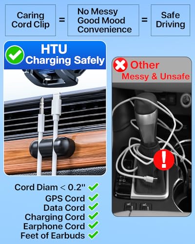 【Military-Grade】Car Phone Holder,【Strongest & Longest Steel-Hook】Car Vent Mount, Handsfree 360° Adjustable Automobile Cradle Air Clip Stand for iPhone 15 14 13 12 Pro Max Samsung Universal, Black