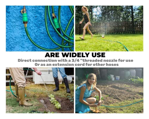 1/2 Inch Garden Hose 15FT, Boat Hose, Flexible & Durable, with 3/4" Solid PVC Male to Female Fitting for Household, Outdoo