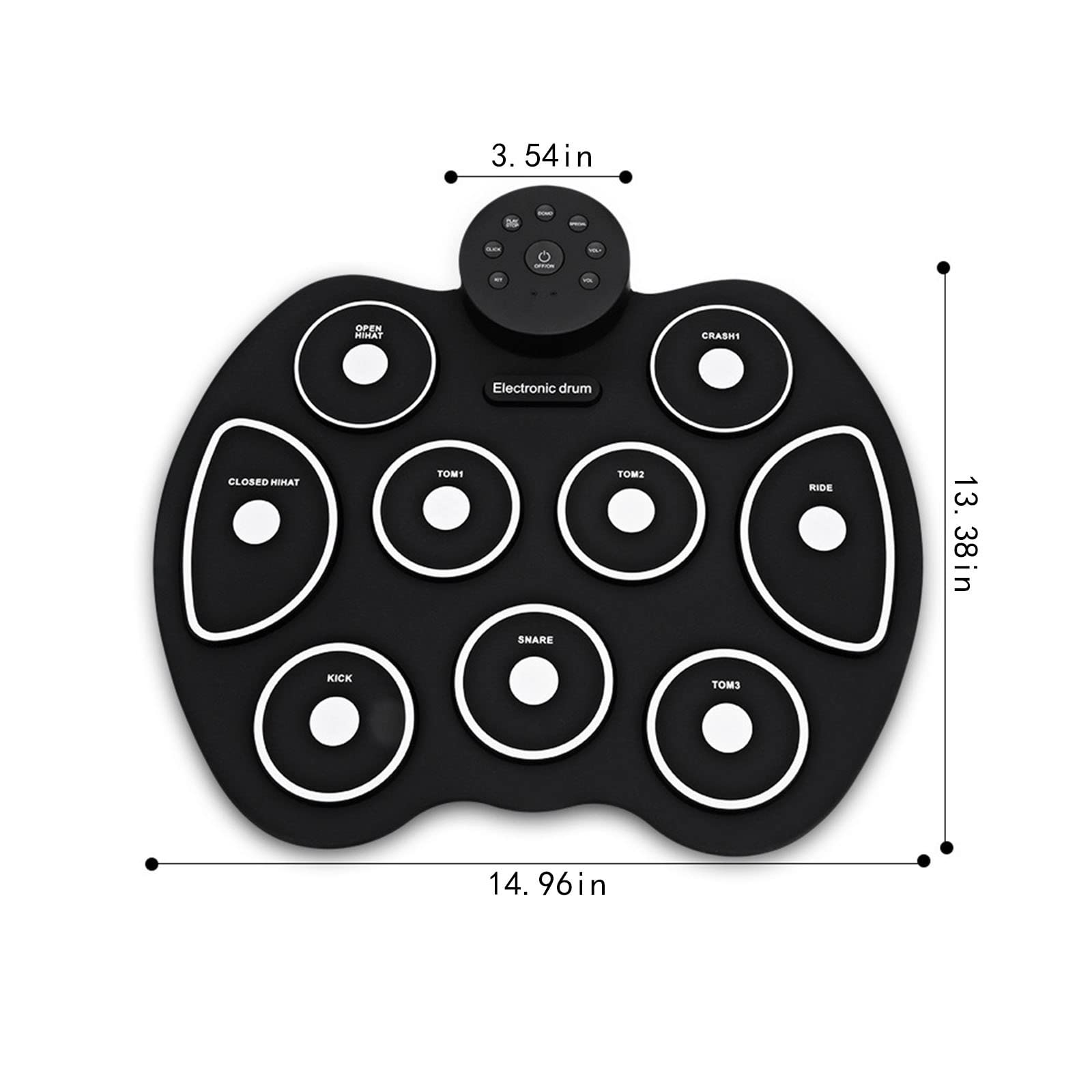 #o0n508 Electronic Drum Set Folding Silicone Hand Roll Electronic Drum Roll Up Drum Practice Pad Kit Drum Pedals Drum Sticks