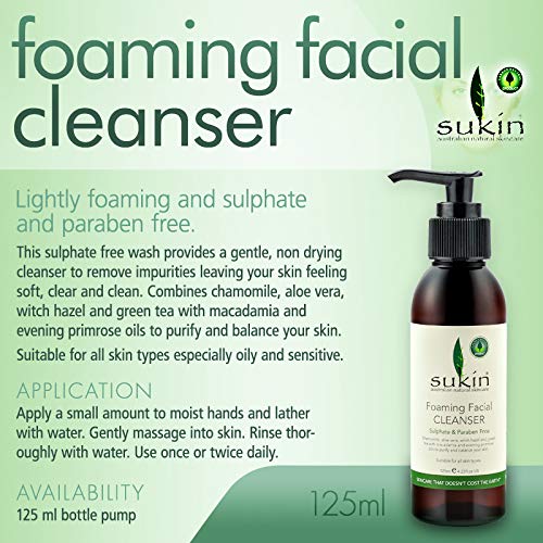 #MG SUKIN Foaming Facial Cleanser 125ml -This sulphate free wash provides a gentle, non drying cleanser to remove impurities leaving your skin feeling soft, clear and clean