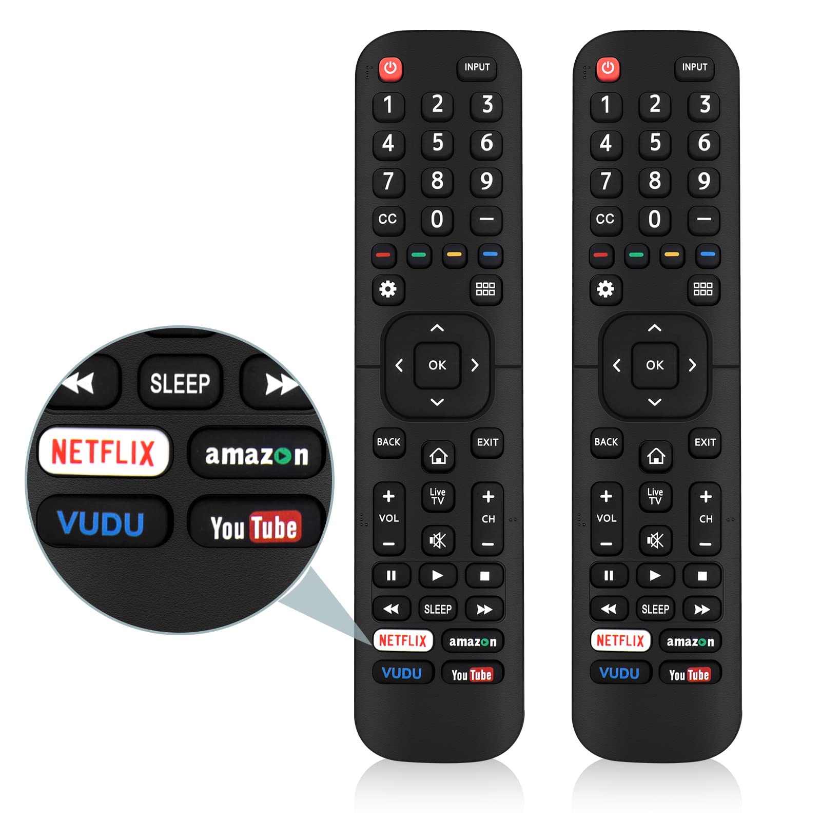 【Pack of 2】 Universal Remote Control for Hisense-TV-Remote, Replacement Control EN2A27 for Hisense Smart TV Remote, Compatible with All Hisense 4K ULED HD UHD Android Smart TVs