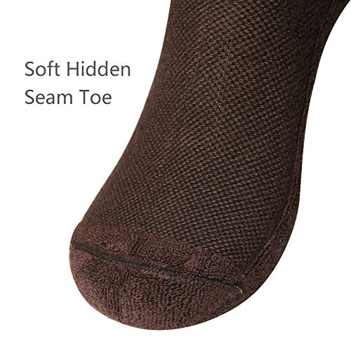 +MD Mens Breathable Bamboo Socks Moisture wicking and Odor Resistant Low Cut No Show Athletic Socks,4 Pack Coffe10-13