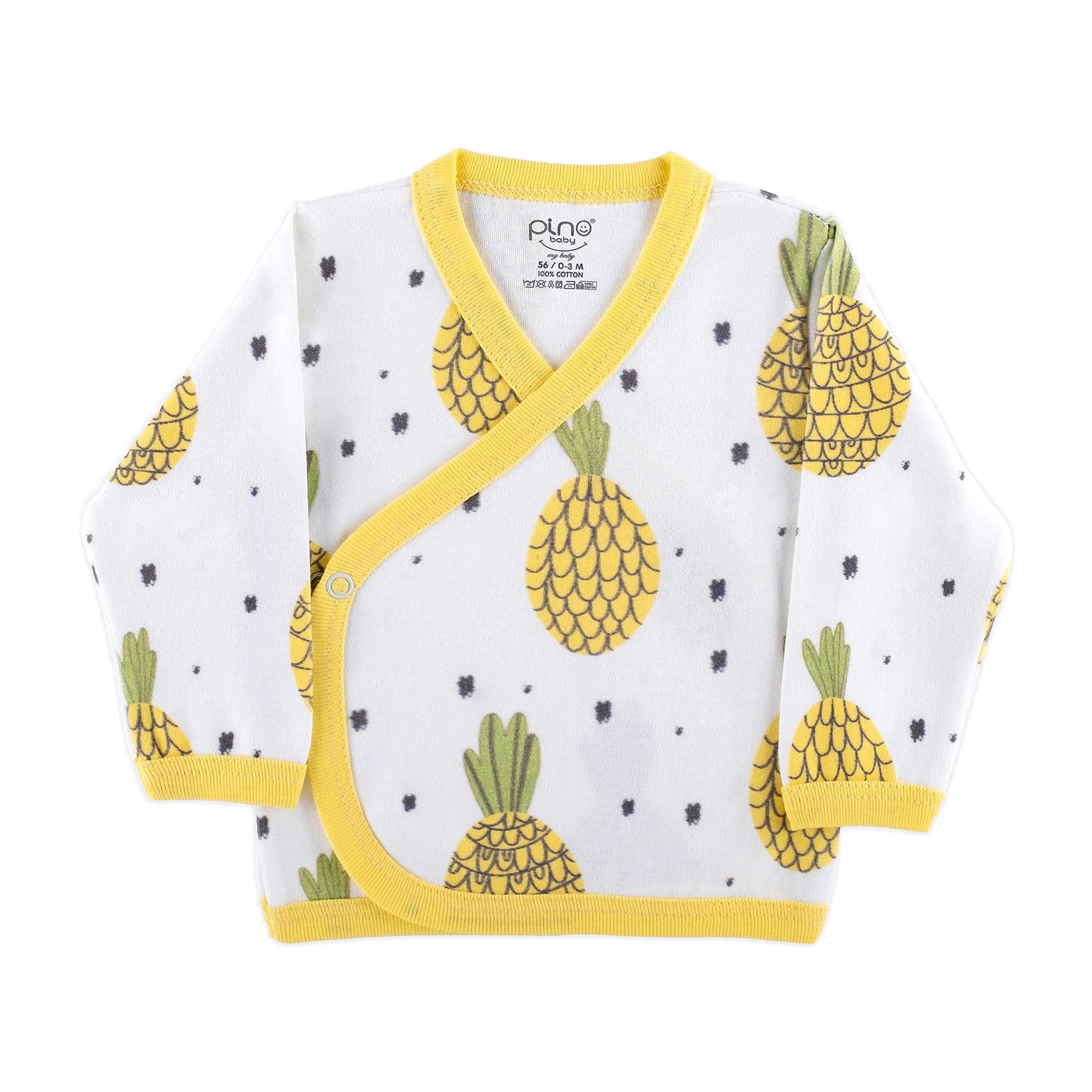 0-3M Unisex Baby Layette Set Neutral Baby Clothes Baby Gift Sets for Girl and Boy 5-Piece Pineapple Pattern 0 Cotton By Yellow 0-3 months B-01 Yellow