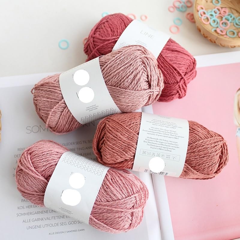 1 * 50g Ball Line Yarn Handknitting Yarn Linen Cotton Blended Yarn (Color : 3820)