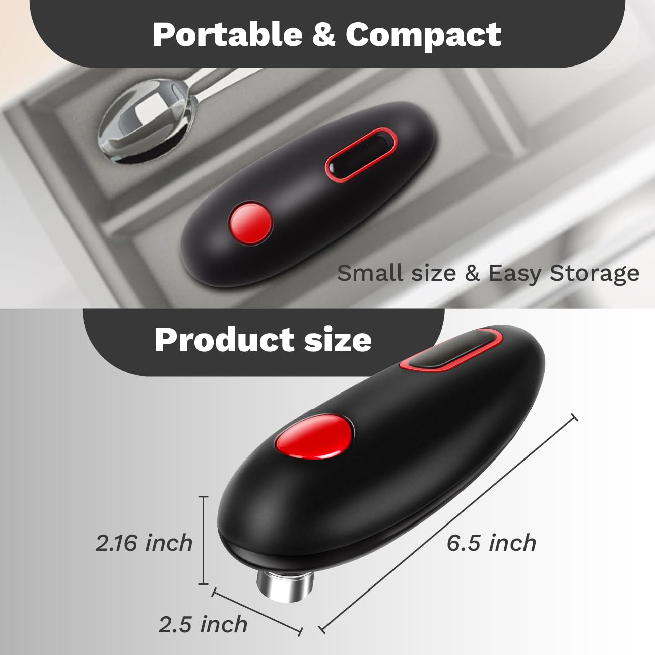 【UPGRADED】 Auto Electric Can Opener: Open Your Cans with A Simple Push of Button - Automatic, Hands Free, Smooth Edge, Food-Safe