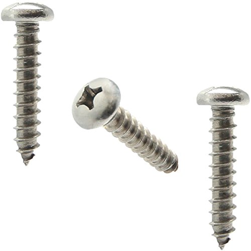 #6 x 5/8" Pan Head Sheet Metal Screws, Full Thread, Phillips Drive, Stainless Steel 18-8, Bright Finish, Self-Tapping, Quantity 100 Pieces by Fastenere