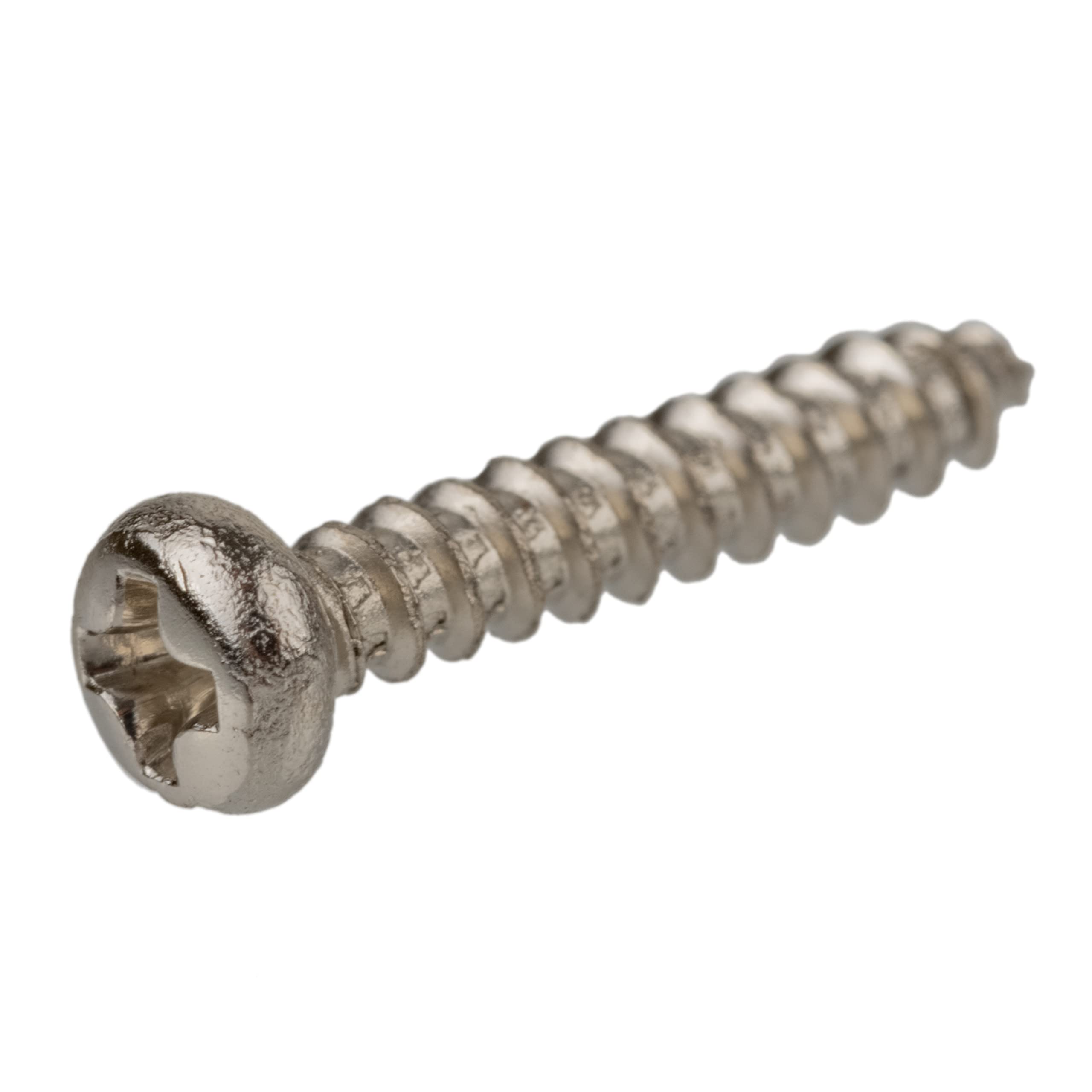 #2 x 1/2" Chrome Pan Head Phillips Drive Wood Screws - Pack of 25 - Self Tapping Screws for Wood - PH212-SCH