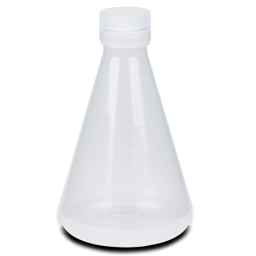 1000ml Conical Flask, PP Material, Molded Graduations, Screw Cap, Karter Scientific 237S3 (Single)