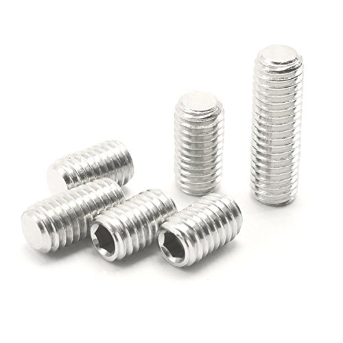 #6-32 UNC Flat Point Set Screws Hex Socket Grub Screws Pack of 100-Pieces (#6-32 x 1/2")