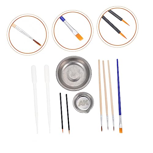 1 Set Figure Coloring Tool Miniature Paints Tools Watercolor Brush Set Oil Painting Micro Paint Brushes Paint Mixing Cups Painting Brush Figure Supply Figure Accessory