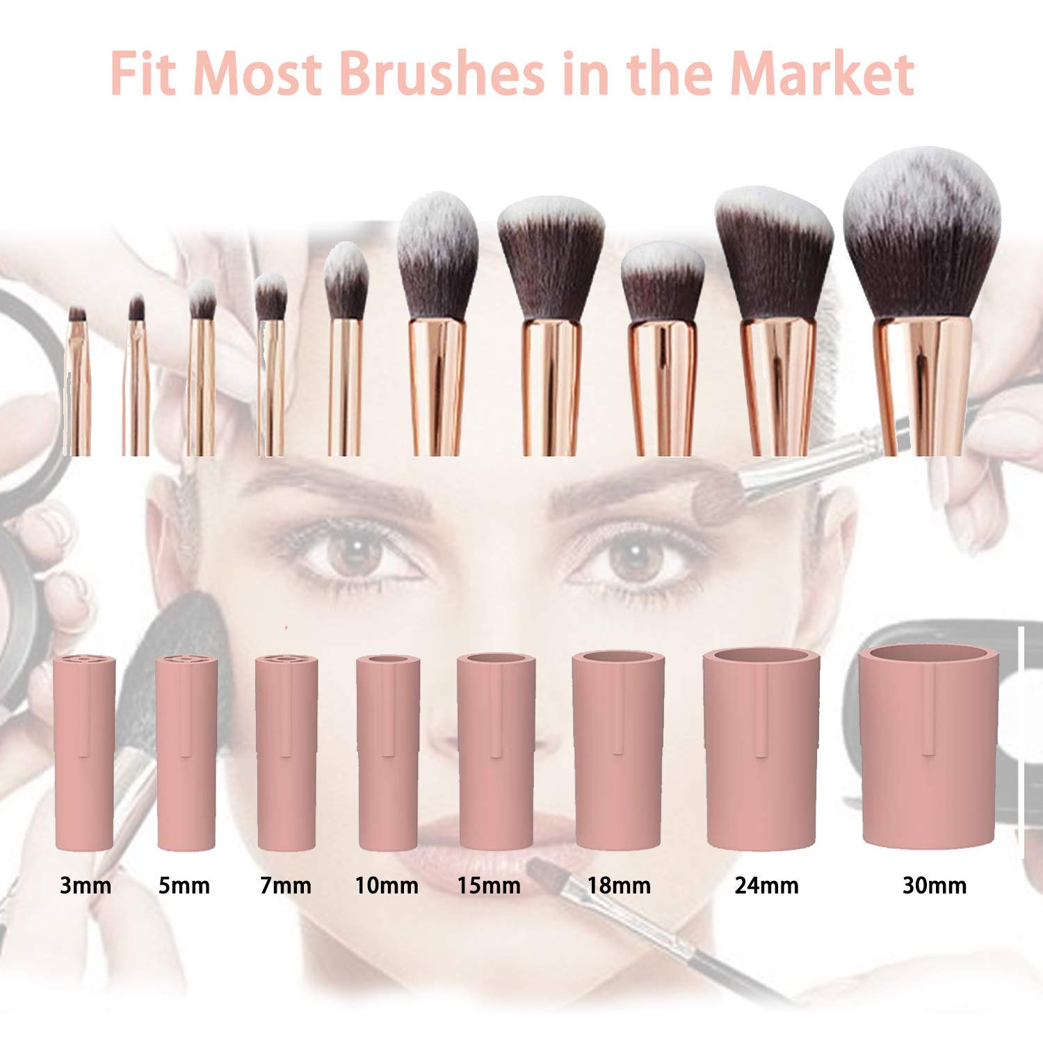 【Upgraded】Makeup Brush Cleaner, Electric Make Up Spinning Dryer, Super-Fast Automatic Spinner Machine, Battery Operated, Pink